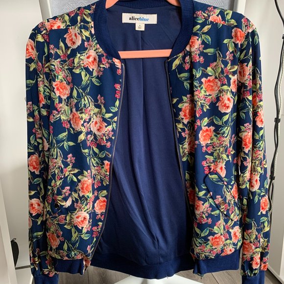 Alice Blue | Jackets & Coats | Alice Blue Floral Bomber Jacket Size ...